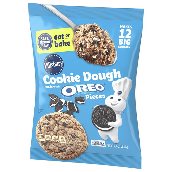 Pillsbury Refrigerated Cookie Dough, Eat or Bake, Made with OREO Pieces ...