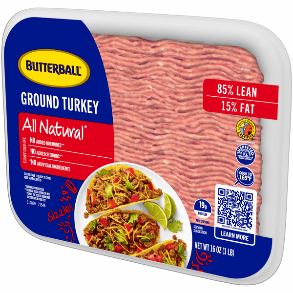 Butterball All Natural Ground Turkey, 85%L 15%F | Hy-Vee Aisles Online ...