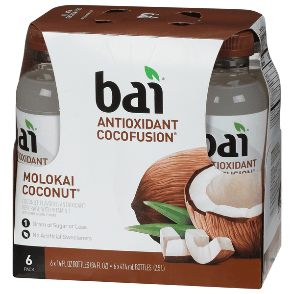 Bai Antioxidant Beverage, Molokai Coconut 6Pk | Hy-Vee Aisles Online ...