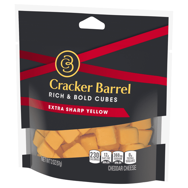 Cracker Barrel Rich & Bold Cubes Extra Sharp Yellow Cheddar Cheese | Hy ...