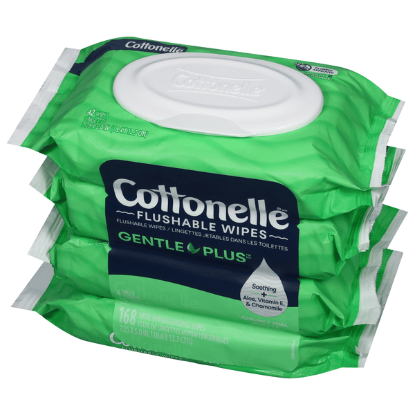 Cottonelle GentlePlus Flushable Wet Wipes with Aloe & Vitamin E, 4-42 ...