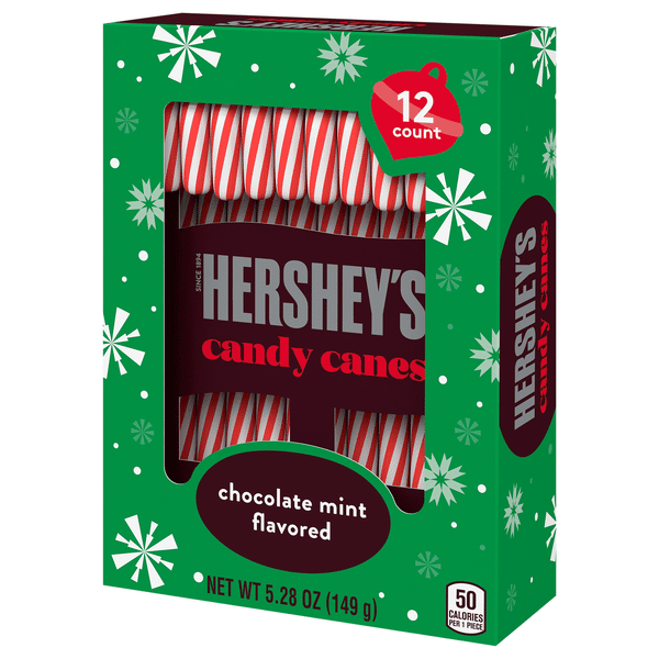 Hershey's Chocolate Mint Flavored Candy Canes, 12Ct | Hy-Vee Aisles ...