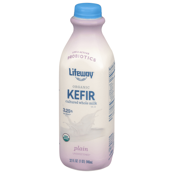 Lifeway Organic Kefir Whole Milk Plain Unsweetened | Hy-Vee Aisles ...