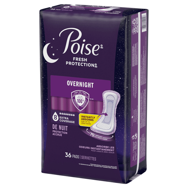 Poise Pads, Overnight, Extra Coverage, 6 Drop | Hy-Vee Aisles Online ...