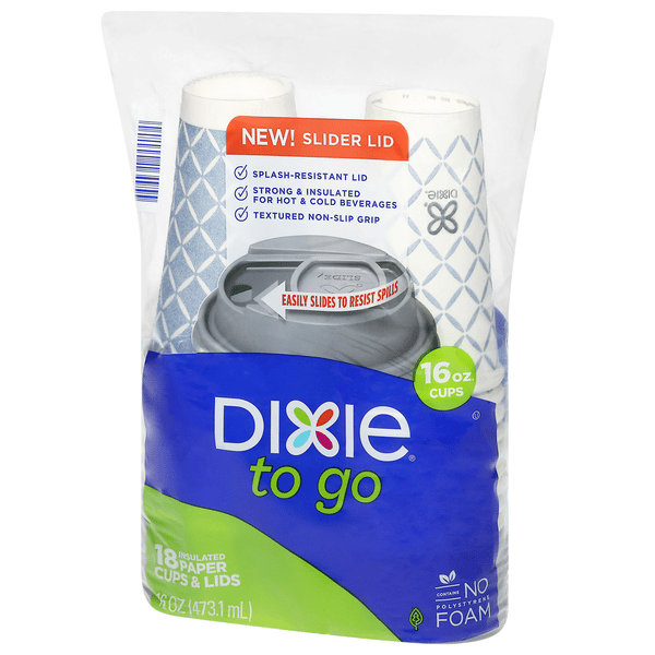 Dixie to go 16 Ounce Insulated Paper Cups & Lids | Hy-Vee Aisles Online ...