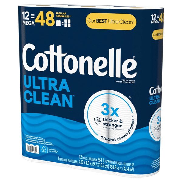 Cottonelle Ultra Clean Toilet Paper, 1-Ply, Mega | Hy-Vee Aisles Online ...