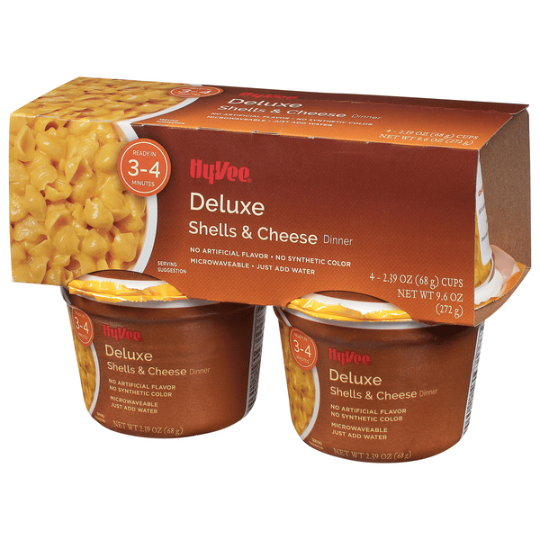 Hy-Vee Deluxe Shells & Cheese Dinner 4-2.39 oz Cups | Hy-Vee Aisles ...