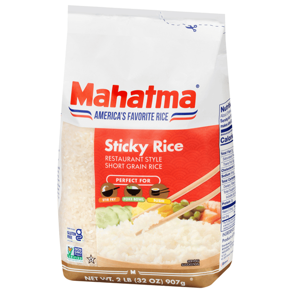 Mahatma Sticky Rice, Short Grain White Rice, Gluten Free Rice, Uncooked ...