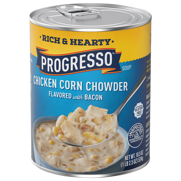 Progresso Rich & Hearty Chicken Corn Chowder Flavored with Bacon Soup ...