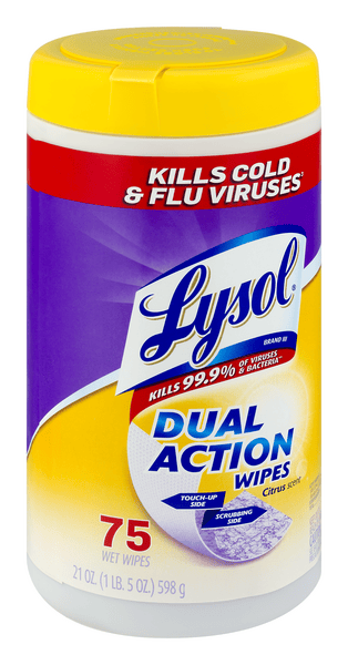 Lysol Dual Action Citrus Scent Wet Wipes 75 ea | Hy-Vee Aisles Online ...