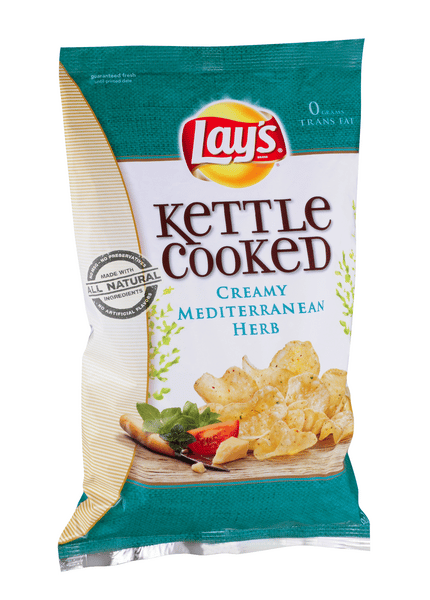 Lay's Kettle Cooked Creamy Mediterranean Herb Flavored Potato Chips ...