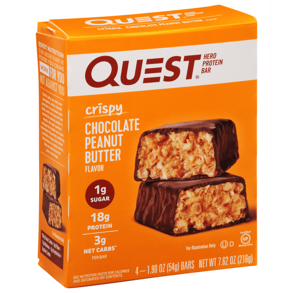 Quest Hero Chocolate Peanut Butter Protein Bar 4 Count | Hy-Vee Aisles ...