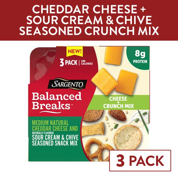 Sargento Balanced Breaks Cheese + Crunch Mix, Medium Cheddar, Sour ...