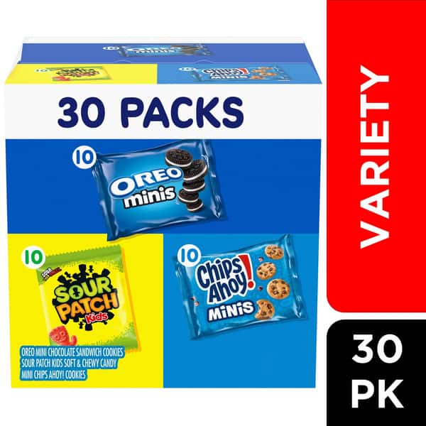 Nabisco Oreo Mini, Mini Chips Ahoy & Sour Patch Kids, 30 Packs | Hy-Vee ...