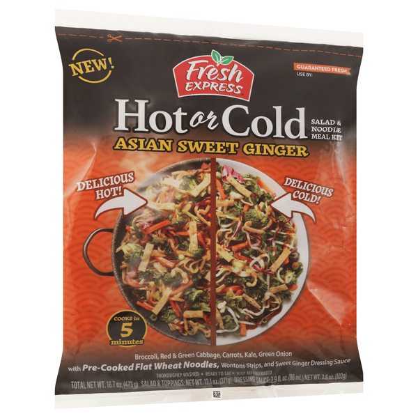 Fresh Express Hot Or Cold Asian Sweet Ginger Salad & Noodle Meal Kit ...