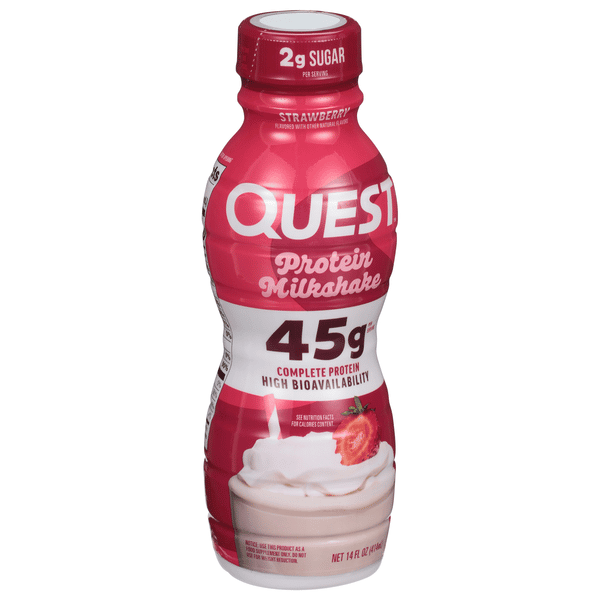 Quest 45G Protein Milkshake, Strawberry | Hy-Vee Aisles Online Grocery ...