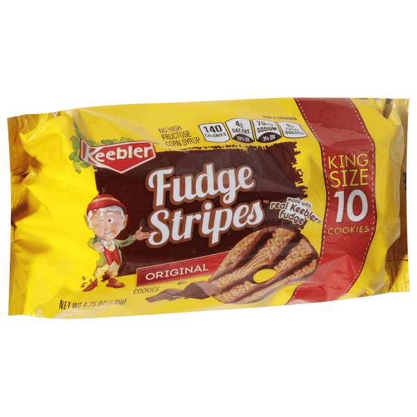 Keebler Fudge Stripes Original King Size Cookies 10Ct | Hy-Vee Aisles ...