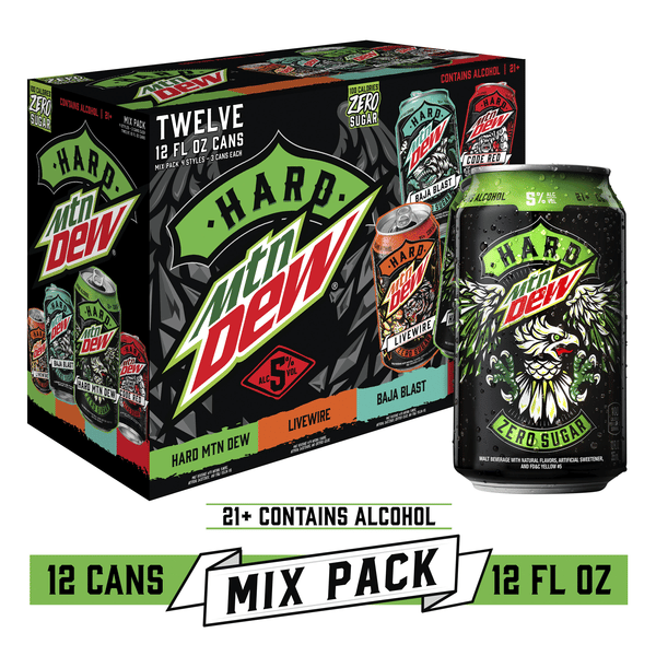 Hard Mountain Dew Malt Beverage, Variety, Classic, 12 Pack | Hy-Vee ...
