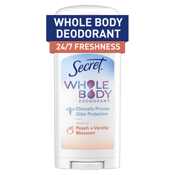Secret Whole Body Stick Aluminum Free Deodorant For Women, Peach ...