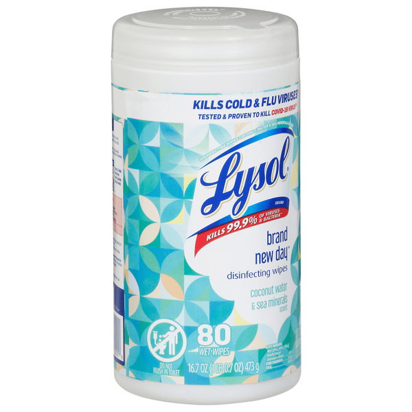 Lysol Disinfecting Wipes, Coconut Water & Sea Minerals Scent | Hy-Vee ...