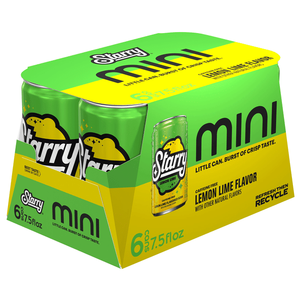 Starry Soda, Mini Caffeine Free, Lemon Lime Flavor, 6Pk | Hy-Vee Aisles ...