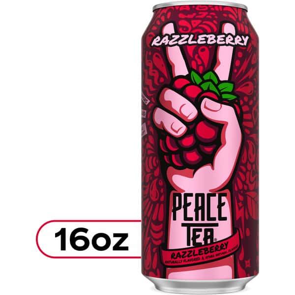 Peace Tea Razzleberry, Iced Tea with Natural Raspberry Flavor Can, 16 ...