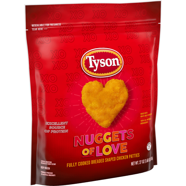 Tyson Nuggets of Love, Fully Cooked Breaded Shaped Chicken Patties | Hy ...