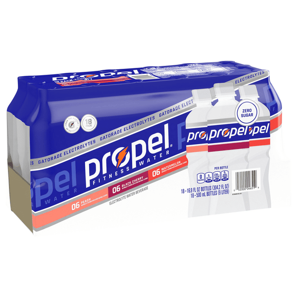 Propel Fitness Water, Peach/Black Cherry/Watermelon, 18Pk | Hy-Vee ...