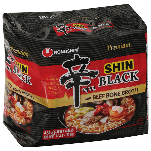 Nongshim Shin Black Noodle Soup, Spicy Pot-Au-Feau Flavor, Family Pack ...
