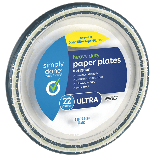 Simply Done Heavy Duty Designer 10 1/16" Paper Plates | Hy-Vee Aisles ...