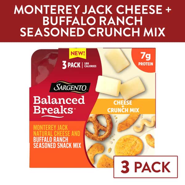 Sargento Balanced Breaks Cheese + Crunch Mix, Monterey Jack Cheese ...