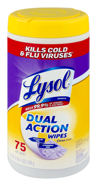 Lysol Dual Action Citrus Scent Wet Wipes 75 ea | Hy-Vee Aisles Online ...