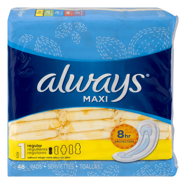 Always Maxi Size 1 Regular Pads without Wings | Hy-Vee Aisles Online ...