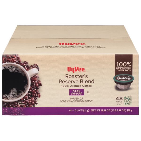 Hy-Vee Roaster's Reserve Blend Dark Roast 100% Arabica Coffee Single ...