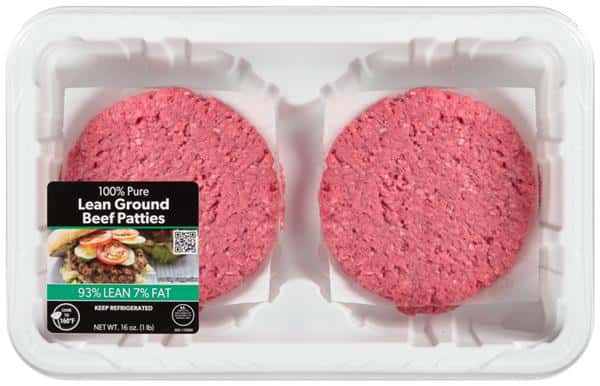 Hy-Vee 100% Pure 93% Lean 7% Fat Ground Beef Patties | Hy-Vee Aisles ...
