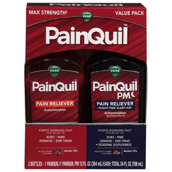 Vicks PainQuil Pain Reliever AM/PM Value Pack, 2-12 fl oz | Hy-Vee ...