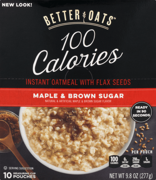 Betteroats 100 Calories Maple & Brown Sugar Instant Oatmeal 10 Packets ...