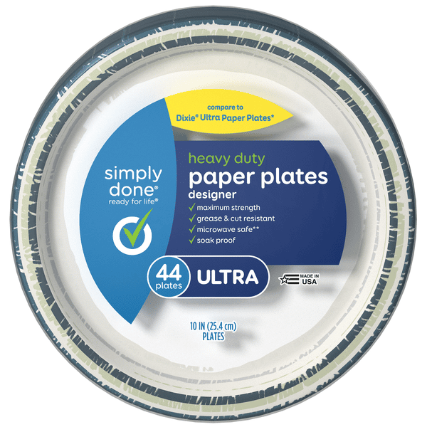 Simply Done Heavy Duty Designer 10" Paper Plates | Hy-Vee Aisles Online ...