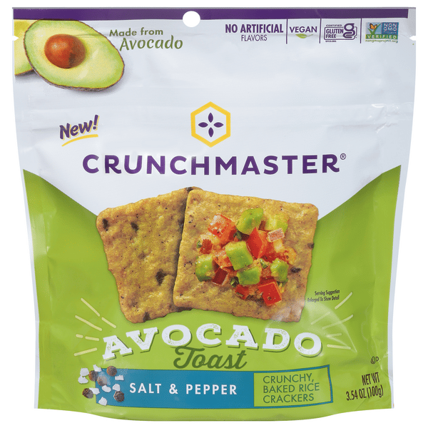 Crunchmaster Avocado Toast Salt & Pepper, Baked Rice Crackers | Hy-Vee ...