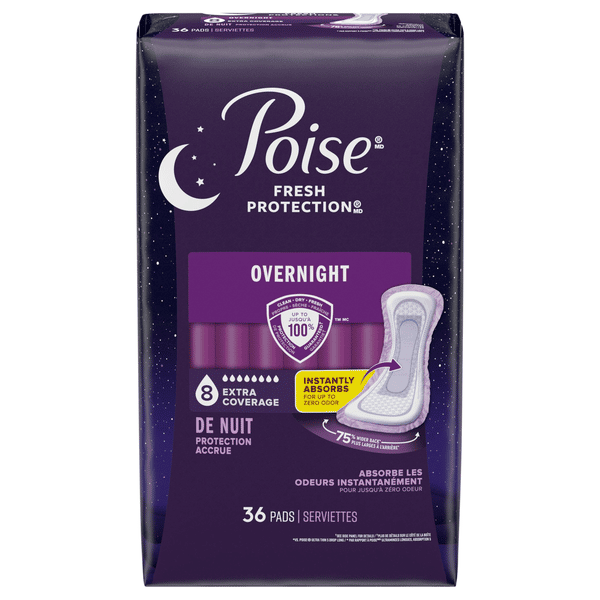 Poise Pads, Overnight, Extra Coverage, 6 Drop | Hy-Vee Aisles Online ...