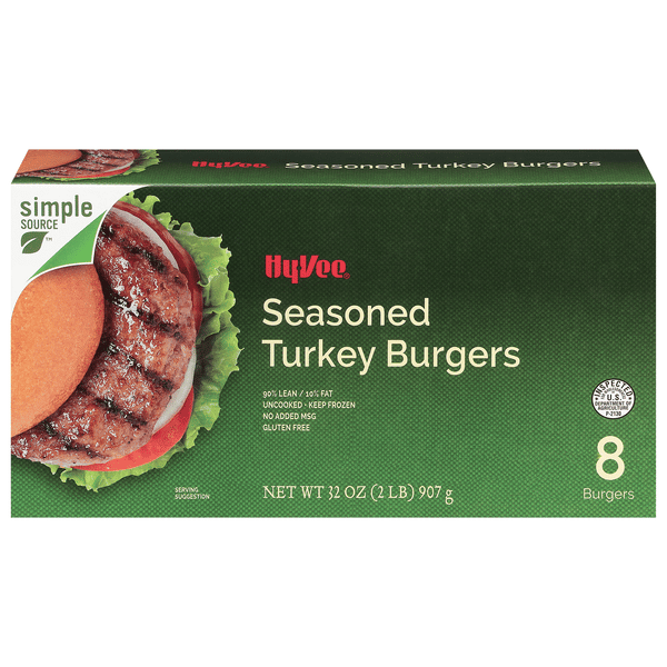 Hy-Vee Seasoned Turkey Burgers 8Ct | Hy-Vee Aisles Online Grocery Shopping