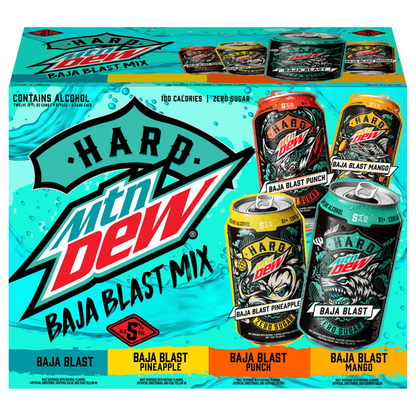 Mountain Dew Hard Malt Beverage, Baja Blast Mix 12 Pack | Hy-Vee Aisles ...