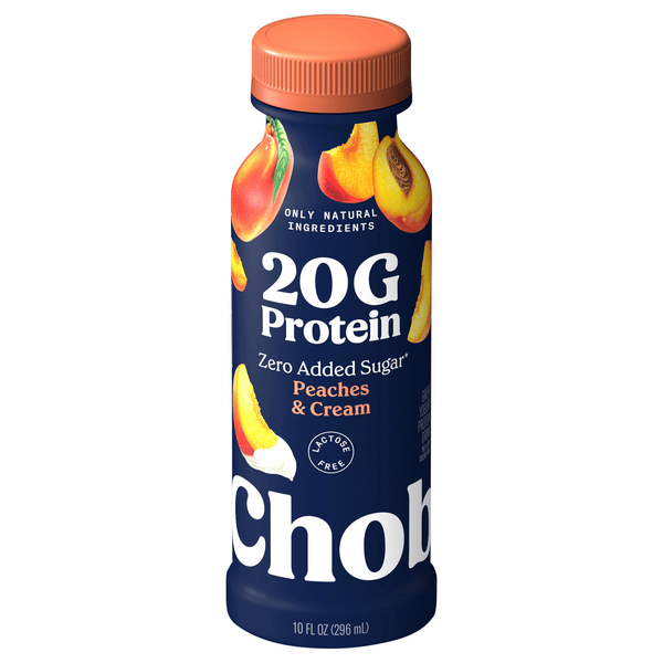 Chobani Complete Greek Yogurt Drink, Peaches & Cream, 1% Milkfat Lowfat ...
