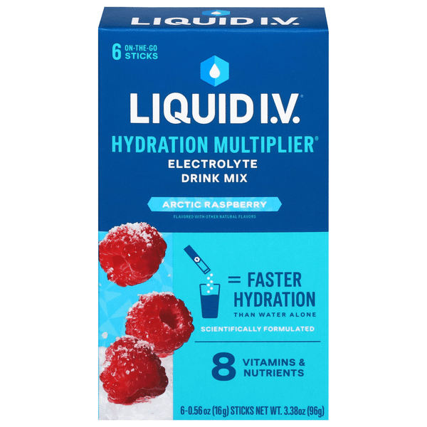 Liquid I.V. Arctic Raspberry Electrolyte Drink Mix, 6-0.56 oz Sticks ...