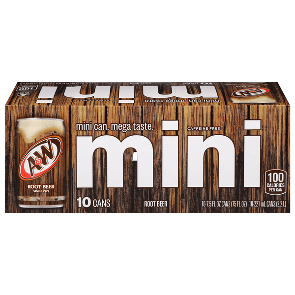 A&W Root Beer Soda Mini Cans 10Pack | Hy-Vee Aisles Online Grocery Shopping