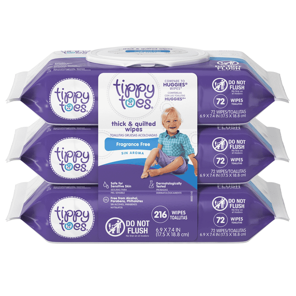 Tippy Toes Baby Wipes Fragrance Free | Hy-Vee Aisles Online Grocery ...