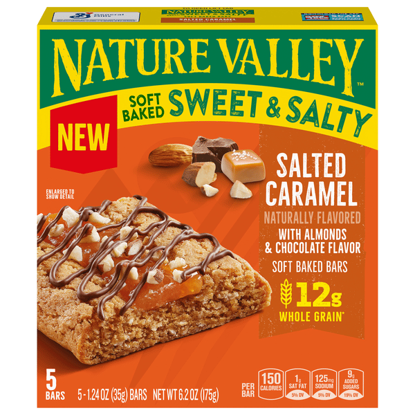 Nature Valley Soft Baked Bars Sweet & Salty, Salted Caramel, 5-1.24 oz ...