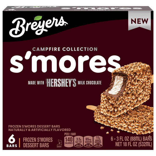Breyers S'mores Frozen Dessert Bars, 6-3 fl oz Bars | Hy-Vee Aisles ...