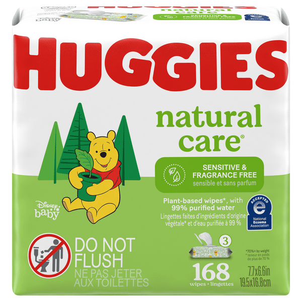 Huggies Natural Care Fragrance Free Soft Pack Wipes 3 Pack | Hy-Vee ...