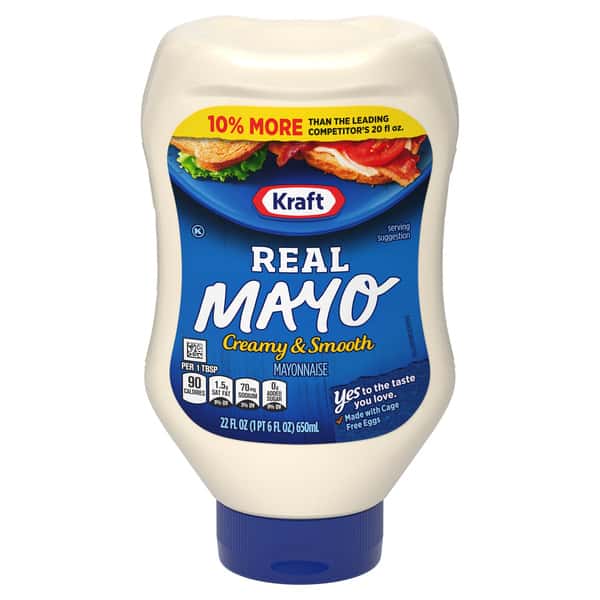 Kraft Real Mayo Creamy & Smooth Mayonnaise, 22 fl oz Bottle | Hy-Vee ...